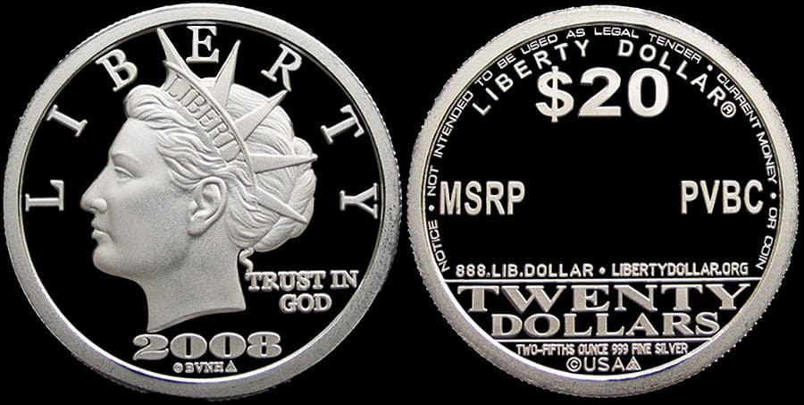 Two-Fifths (2/5) Oz. NORFED Liberty Dollars