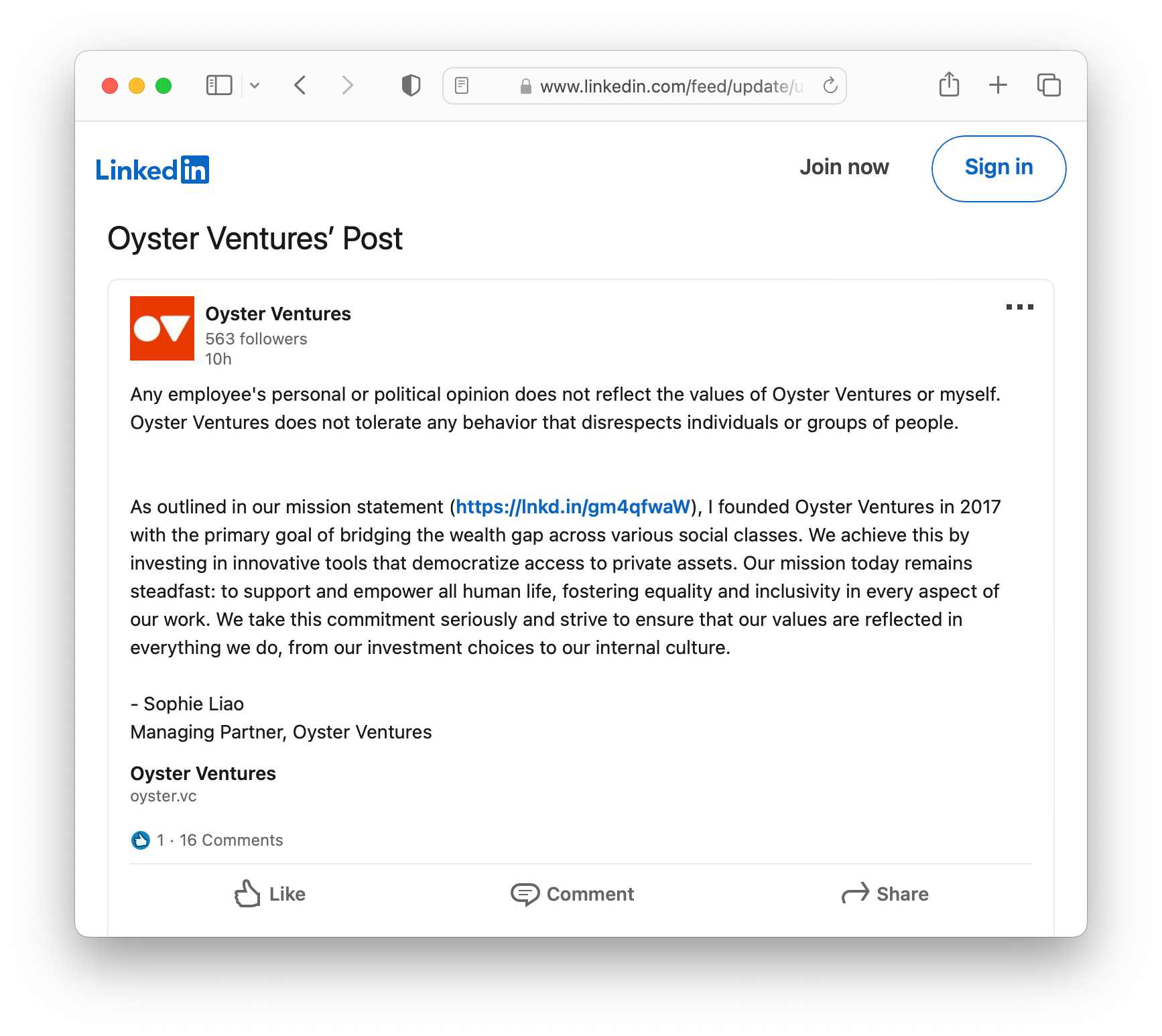 Kenneth Ballenegger, a Managing Partner of Oyster Ventures prefers a ...