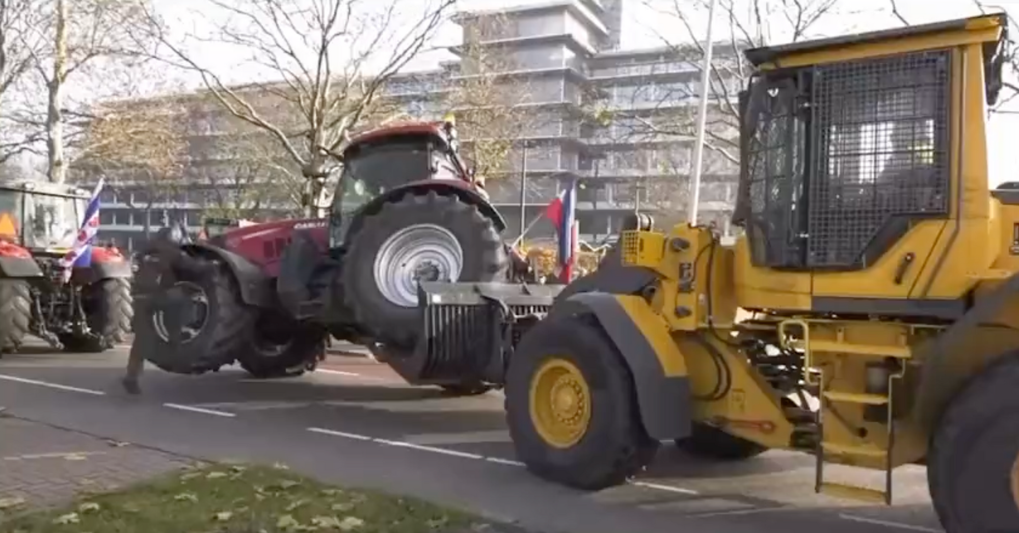 Netherlands Police Use Heavy Machinery to Overturn Tractors with ...