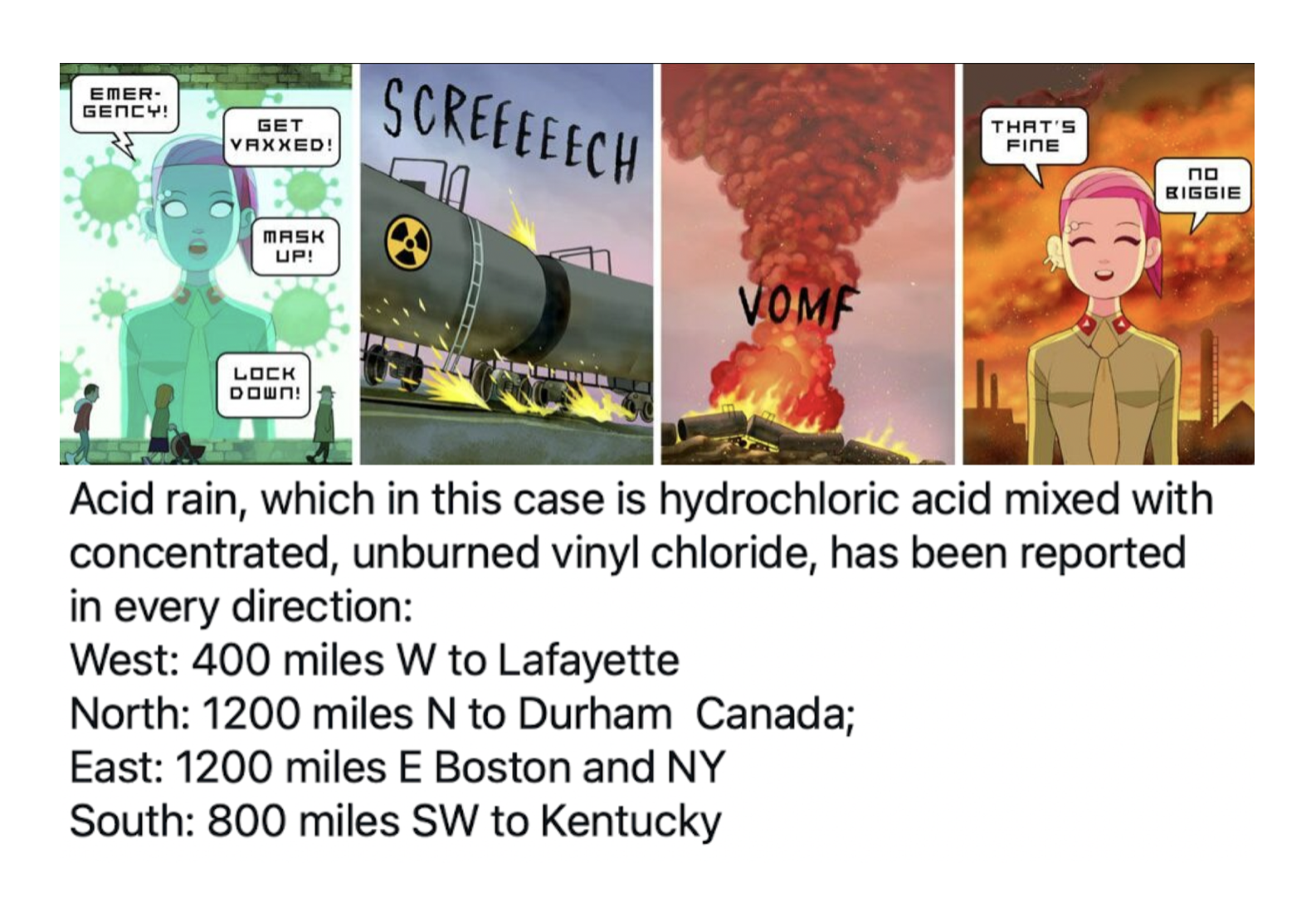 Toxic Clouds Spew Down Acid Rain Following Ohio Train Derailment
