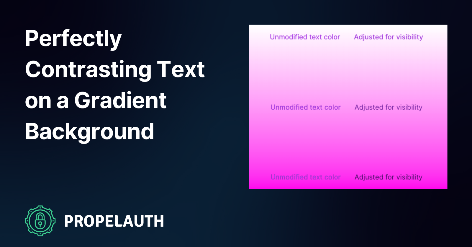 Perfectly Contrasting Text on a Gradient Background | PropelAuth Blog